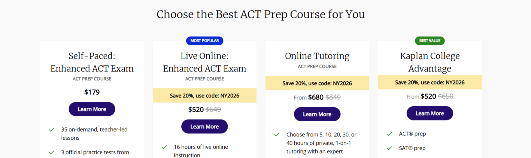Kaplan Pricing Plan Per Month (2026) How Much Does It Cost?